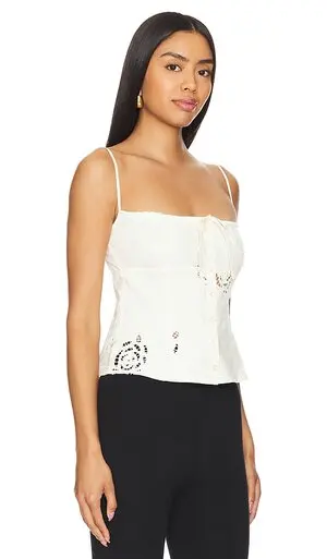 WeWoreWhat Ruched Cup Button Tank In Ivory