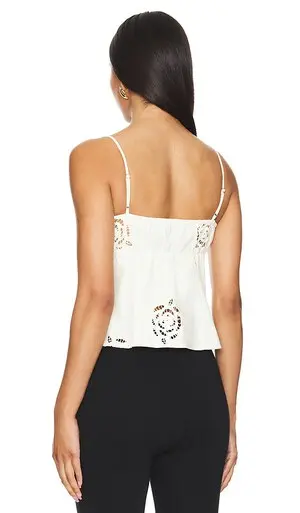 WeWoreWhat Ruched Cup Button Tank In Ivory