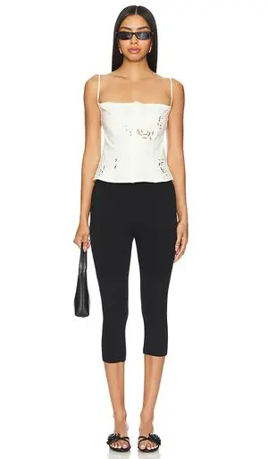 WeWoreWhat Ruched Cup Button Tank In Ivory