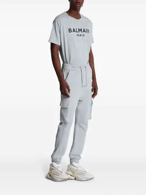 Balmain Logo-print Cotton Cargo Track Pants - Grey