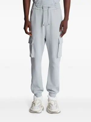 Balmain Logo-print Cotton Cargo Track Pants - Grey