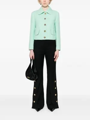 PATOU Cropped Tweed Jacket - Green