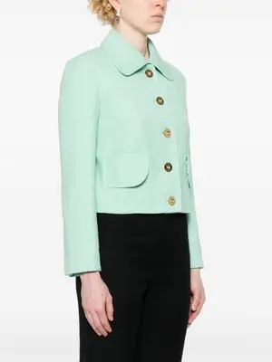 PATOU Cropped Tweed Jacket - Green