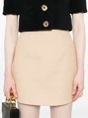 PATOU Bouclé Mini Skirt - Neutrals