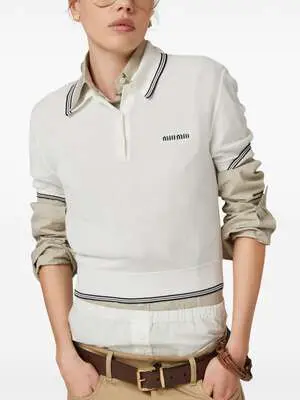 Miu Miu Stripe-detail Polo Top