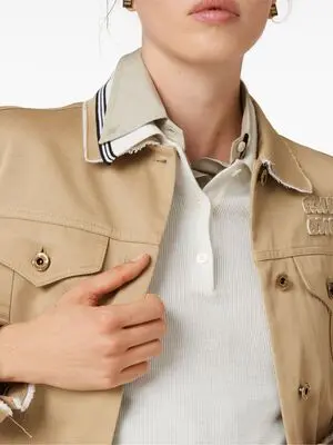 Miu Miu Stripe-detail Polo Top