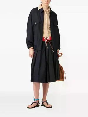 Miu Miu Pleated Midi Skirt