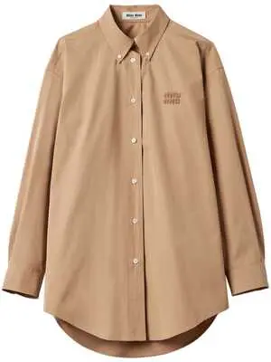 Miu Miu Logo-appliqué Poplin Shirt