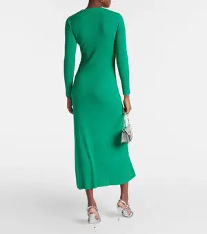 Valentino Garavani Ribbed-knit Silk Bouclé Midi Dress