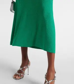 Valentino Garavani Ribbed-knit Silk Bouclé Midi Dress