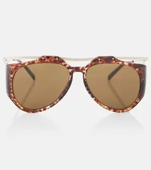 Saint Laurent Sl M137 Amelia Aviator Sunglasses - Brown