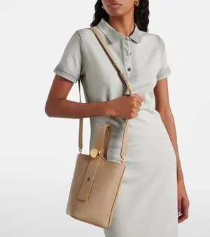Loewe Pebble Mini Leather Bucket Bag - Beige