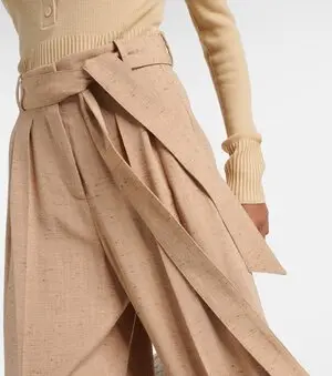 JOSEPH Atlas High-rise Wide-leg Pants