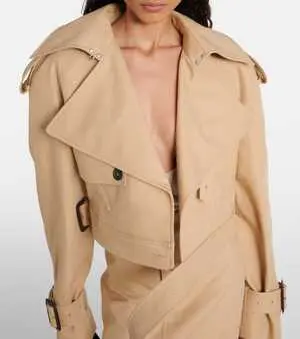 Wardrobe.NYC Cropped Cotton Jacket - Neutrals