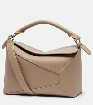 Loewe Puzzle Small Leather Shoulder Bag - Beige