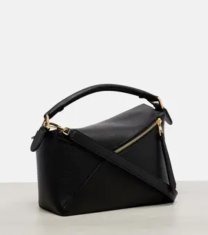 Loewe Puzzle Small Leather Shoulder Bag - Black