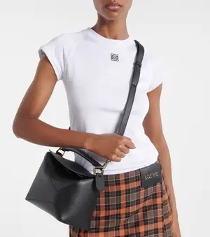 Loewe Puzzle Small Leather Shoulder Bag - Black