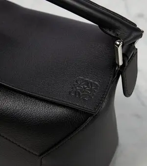 Loewe Puzzle Small Leather Shoulder Bag - Black