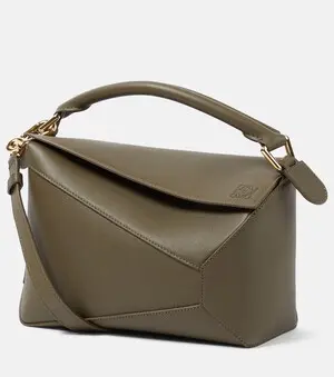 Loewe Puzzle Small Leather Shoulder Bag - Green