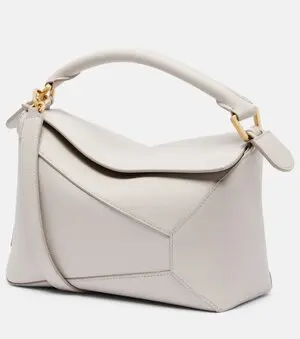 Loewe Puzzle Small Leather Shoulder Bag - White