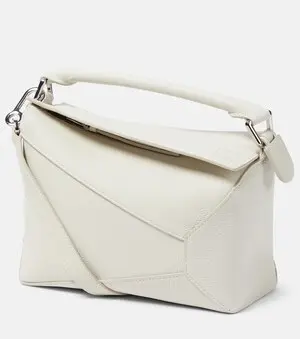 Loewe Puzzle Small Leather Shoulder Bag - White