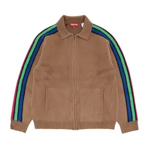 Supreme Sleeve Stripe Zip Up Sweater