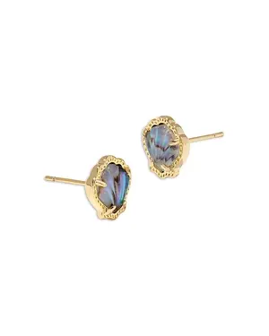 Kendra Scott Brynne Stone Shell Stud Earrings - Blue/gold