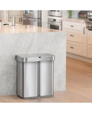 SIMPLEHUMAN 58 Liter Sensor Recycling Trash Can With Liner Pocket