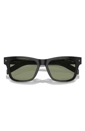 Prada 55mm Polarized Rectangular Sunglasses
