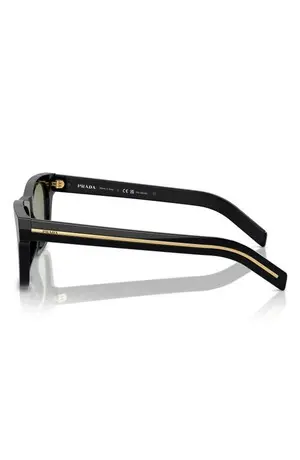 Prada 55mm Polarized Rectangular Sunglasses