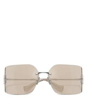 Miu Miu 80mm Metal Shield Sunglasses - Silver/gray Mirrored Solid