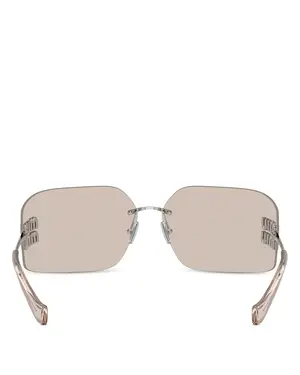 Miu Miu 80mm Metal Shield Sunglasses - Silver/gray Mirrored Solid
