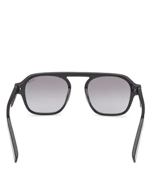 Zegna 51mm Round Frame Sunglasses - Black/gray Gradient