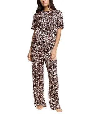 Honeydew Intimates Printed Pajama Set - Caramel Leopard