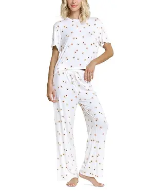 Honeydew Intimates Printed Pajama Set White Poppies