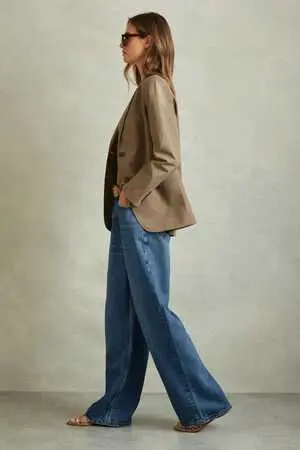 REISS Lyle Relaxed Wide Leg Jeans