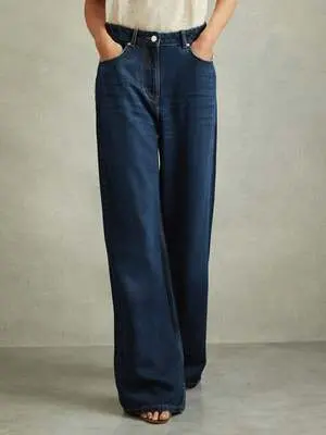 REISS Lyle Petite Relaxed Wide-leg Jeans
