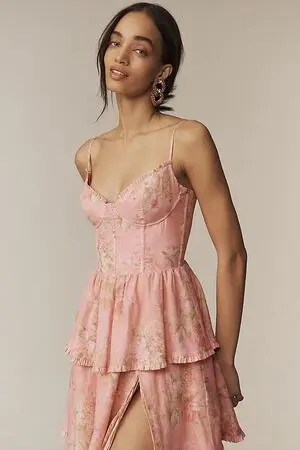 V. CHAPMAN Caterina Corset Ruffle Dress