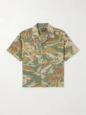 CHERRY LOS ANGELES Camp-collar Printed Cotton-twill Shirt