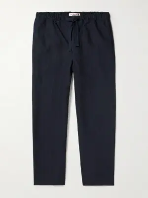 Orlebar Brown Alex Tapered Linen Drawstring Trousers - Blue