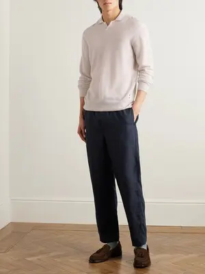 Orlebar Brown Alex Tapered Linen Drawstring Trousers - Blue