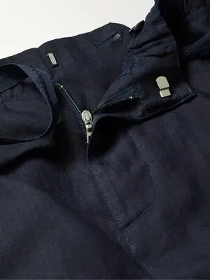 Orlebar Brown Alex Tapered Linen Drawstring Trousers - Blue