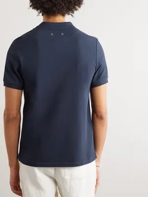 Vilebrequin Slim-fit Logo-embroidered Cotton-piqué Polo Shirt - Blue