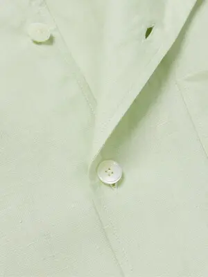 Zegna Camp-collar Oasi Linen Shirt - Green