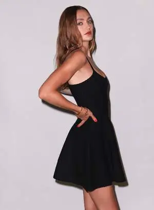 FLEUR DU MAL Flared Corset Mini Dress - Black