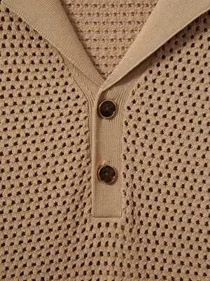 REISS Fargo Knitted Cuban Collar Polo Shirt