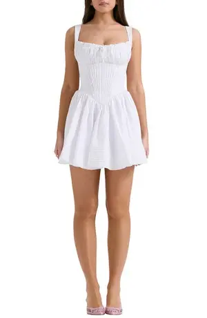 White Corset Mini Dresses