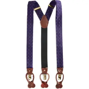 CLIFTON WILSON Diamond Silk Patterned Suspenders - Purple