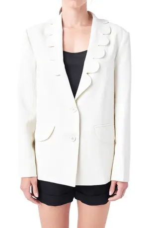 English Factory Scallop Collar Blazer