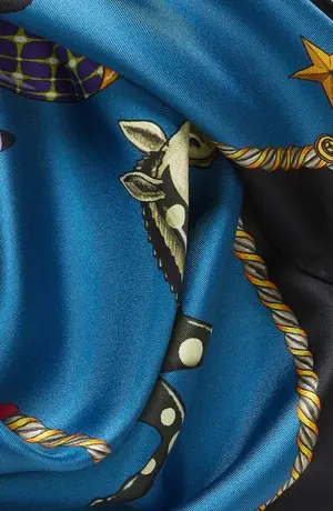 Echo The Menagerie Silk Square Scarf - Blue Depths